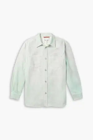 Acne Studios Karto U Traffic Distressed Denim Shirt - Mint