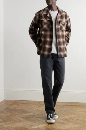Nudie Jeans Vincent Campcollar Checked Woolblend Shirt