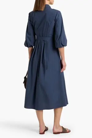 Max Mara Pleated Cottonpoplin Midi Shirt Dress