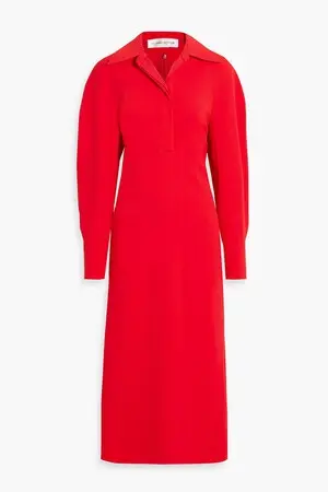 Victoria Beckham Crepe Midi Shirt Dress - Red