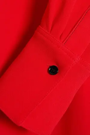 Victoria Beckham Crepe Midi Shirt Dress - Red
