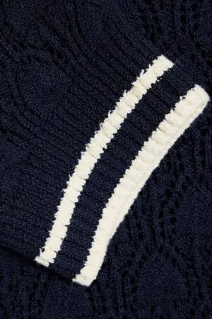FRAME Rookie Crew Pointelleknit Cottonblend Sweater