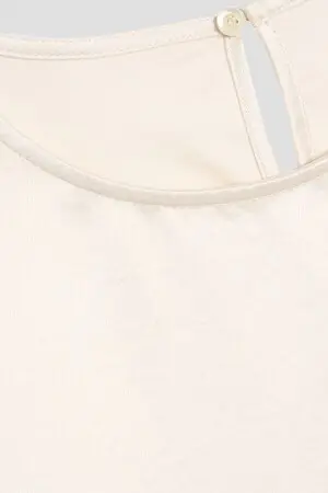 Max Mara Paneled Satin And Lyocellblend Top - Ivory