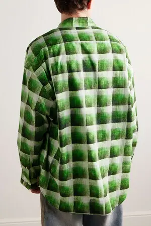 Acne Studios Setar Logoembroidered Checked Cottonflannel Shirt