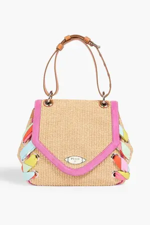 Emilio Pucci Leathertrimmed Faux Raffia Tote - Neutral