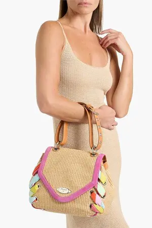 Emilio Pucci Leathertrimmed Faux Raffia Tote - Neutral