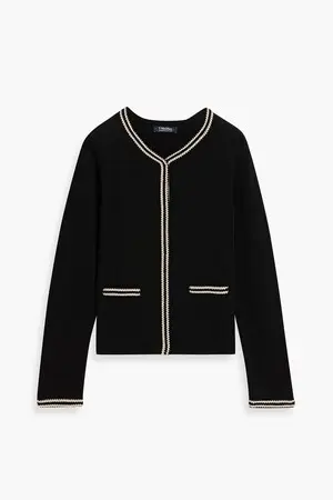 Max Mara Embroidered Cotton Cardigan - Black