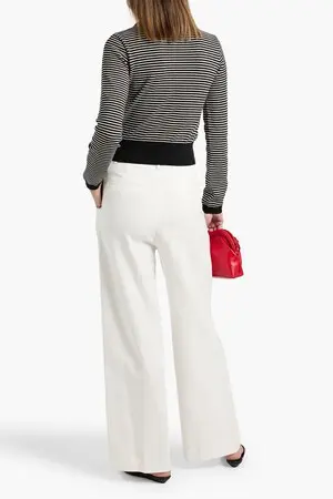 FRAME Striped Cotton Polo Sweater