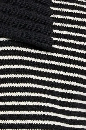 FRAME Striped Cotton Polo Sweater
