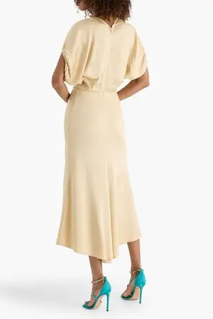 Victoria Beckham Draped Satincrepe Midi Dress