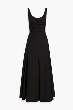 Sportmax Galante Flared Cottonpoplin Maxi Dress - Black