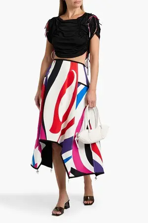 Emilio Pucci Cropped Stretch-jersey Top With Embellishments