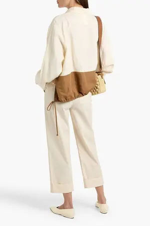 Max Mara Biacca Twotone Linen And Silkblend Twill Shirt
