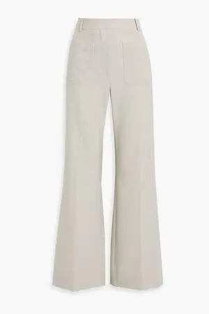 Victoria Beckham Twill Wide-leg Trousers - Stone