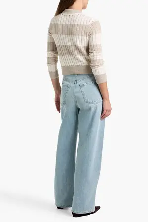 Max Mara Alfeo Striped Ribbed Wool And Cashmereblend Sweater