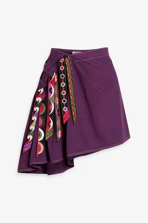Emilio Pucci Asymmetric Silk Mini Skirt - Violet