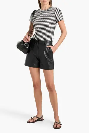Max Mara Virgola Leather Shorts