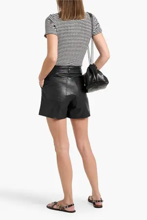 Max Mara Virgola Leather Shorts