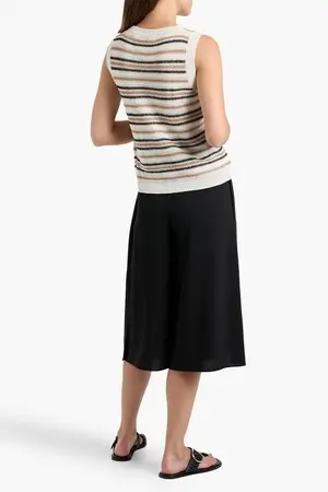 Max Mara Striped Linen Knit Vest