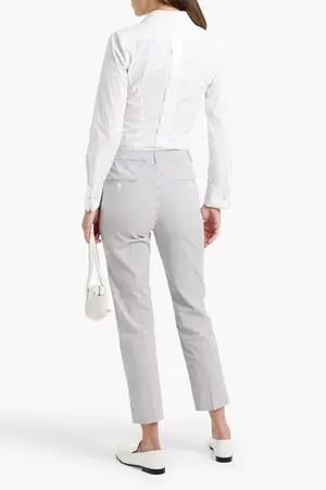 Max Mara Starlet Striped Cottonblend Seersucker Slimleg Pants