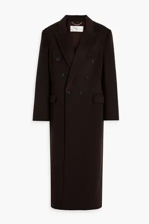 Victoria Beckham Doublebreasted Wool And Cashmereblend Coat - Chocolate
