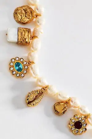 Joanna Laura Constantine Pearl And Charm Bracelet