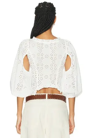 Sandy Liang Palisades Top In Cotton Eyelet