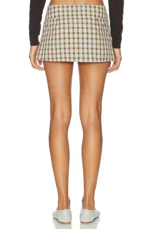 Sandy Liang Pomme Skort In Brown Check