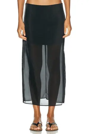 SANS FAFF Cove Silk Skirt - Black
