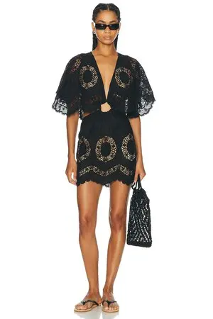 Johanna Ortiz Cotton Lace Mini Dress