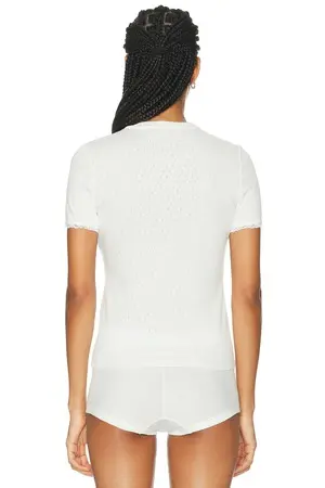 Miu Miu Pointelle Top In White