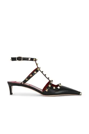 Valentino Garavani Rockstud Ankle Strap Pump - Nero