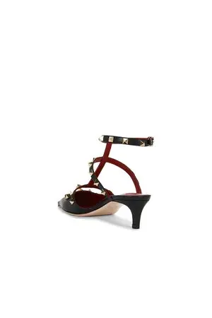 Valentino Garavani Rockstud Ankle Strap Kitten Heel Pumps