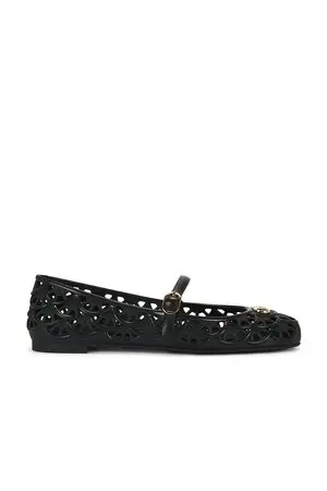 Valentino Garavani Ondette Ballerina Flat In Red - Nero