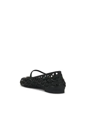 Valentino Garavani Ondette Ballerina Flat In Red - Nero