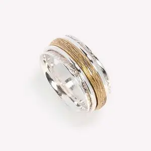 CHARLOTTE'S WEB JEWELLERY Karma Bloom Mixed Metal Spinning Ring - Silver