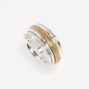 CHARLOTTE'S WEB JEWELLERY Karma Bloom Mixed Metal Spinning Ring - Silver