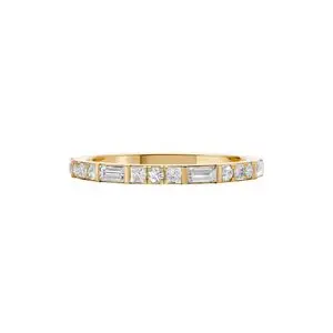 AYA FINE JEWELRY Baguette & Princess Cut Lab-grown Diamond Band Ring In 18k Gold - Yellow