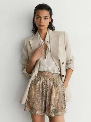 REISS Neave Paisley-print Shorts