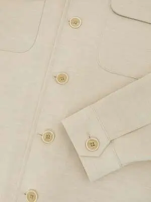 REISS Peshi Twin-pocket Button-through Overshirt - Stone