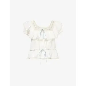 Rixo Melisa Lace-trim Cotton Top - Ivory