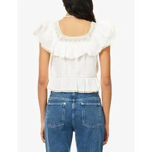 Rixo Melisa Lace-trim Cotton Top