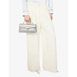 BVLGARI Serpenti Forever Elongated Metallic-leather Top-handle Bag