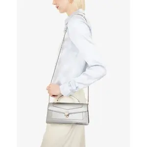 BVLGARI Serpenti Forever Elongated Metallic-leather Top-handle Bag