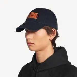 Balenciaga Logo Cap In Navy