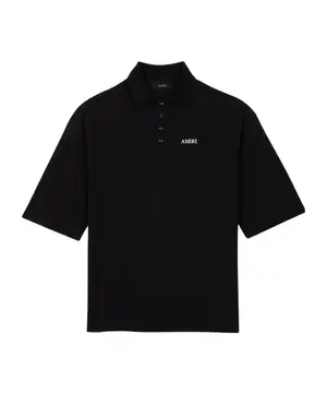 Amiri Logo Oversized Polo Shirt - Black