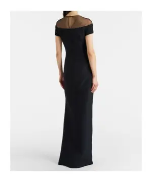 SAFIYAA LONDON Noah Floral-appliqué Crêpe Gown