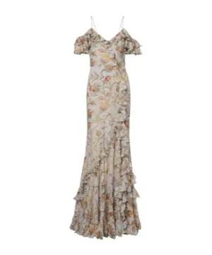 Etro Floral Polka-dot Ruffled Silk-blend Maxi Dress