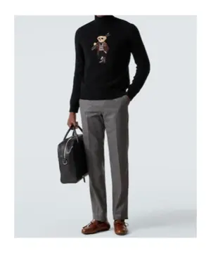 Ralph Lauren Embroidered Cashmere Turtleneck Sweater