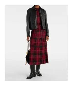 Polo Ralph Lauren Plaid Knit Midi Skirt